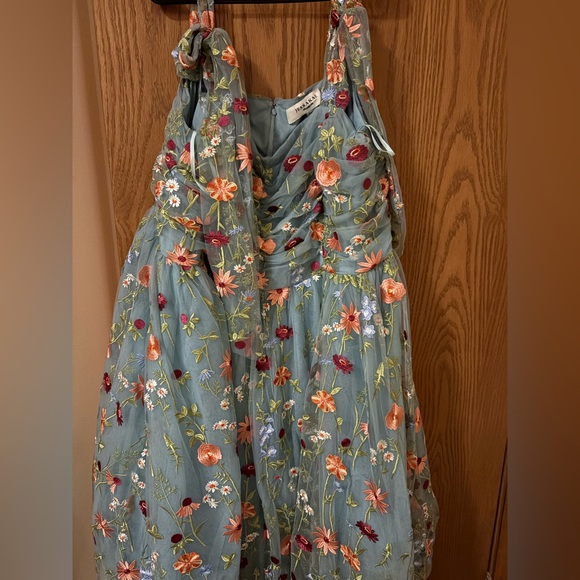 JessaKae | Dresses | Jessakae Blue Dress With Vibrant Floral Embroidery ...